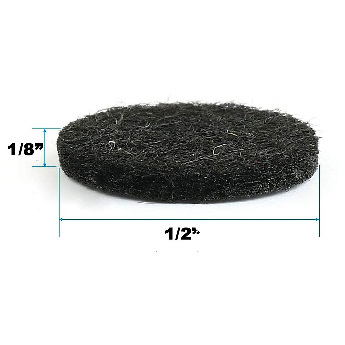 888 Corp Black Self Adhesive Felt Bumpers 1/2" Diameter and 1/8" Thick (48 Pack), Round