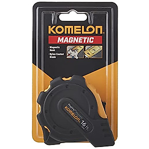 Komelon 7416; 16' x 1" Magnetic MagGrip Tape Measure, Black/Yellow
