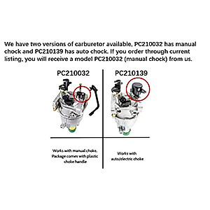 GX390 GX340 Carburetor for Generac GP5500 GP7500e GP6500 GP7500 Champion Power CPE 41135 41532 41532 Harbor Freight Predator 69671 68530 68525 69672 69674 68529 68526 Generator
