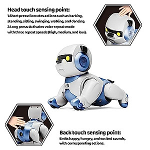 SENBYOWEI Smart Interactive Robot Dog Toy for Kids with Voice & Touch Control Dancing Pet RC Animal Toy for Boys & Girls Ages 3,4,5,6,7,8,9,10 Year Old and up Realistic Mini Pet Dog Robot Simulator