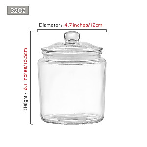 Millennium Crystals Glass Kitchen Canister Storage Jar, Set of 3 (32 OZ)