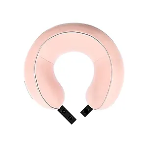 URBAN FOREST Kids Neck Pillow,Memory Foam,Ergonomic&Washable Travel Pillow,Safety Button,School Nap Pillow Gifts Portable for Toddler/Child,Can Be Rolled Up(Drawstring Bag) (Pink)