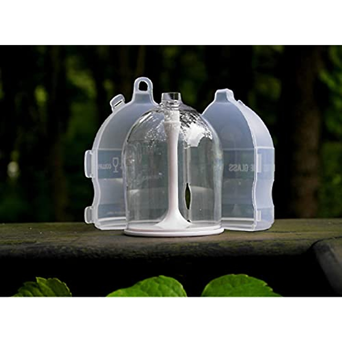 BOSO Portable Collapsible Wine Glass-Unbreakable, Shatterproof Clear Plastic Wine Glass-BPA FREE, Dishwasher Safe, Detachable Stem Wine Cup-Perfect Camping, , and Travel (white color), D8.0*H11.0CM