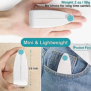 Supabear Personal Handheld Fan, Mini Portable Pocket Fan, Small Travel Eyelash Fans USB Rechargeable for Home Sports Outdoor Travel, 2 Speed Powerful Wind (Turquoise)