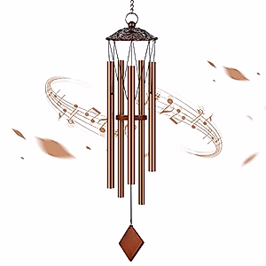 CREATIVE DESIGN Wind Chimes Outdoor with 5 Aluminum Ally Tubes Metal Sympathy Wind Chimes for Loss of a Loved one Memorial, Patio, Porch, Garden, and Backyard (38 Inch)