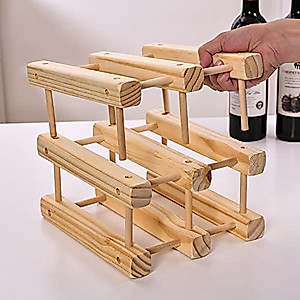 DYRABREST Wine Rack, 20 Bottles Countertop Wine Racks, DIY Stackable Modular Wine Bottle Display Storage Organizer Shelf Freestanding Floor Wine Rack for Home Kitchen Restaurants