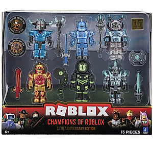 Roblox Action Collection - Champions of Roblox 15th Anniversary Gold Six Figure Pack [Includes Exclusive Virtual Item]