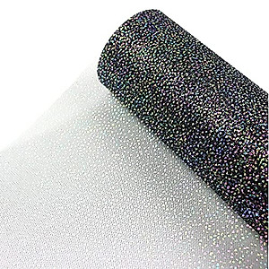 Yuanchuan Mirage Glitter Tulle Rolls 6 inch x 10 Yards (30 feet) for Table Runner Chair Sash Bow Pet Tutu Skirt Sewing Crafting Fabric Christmas Wedding Unicorn Halloween Party Gift Ribbon (Black)