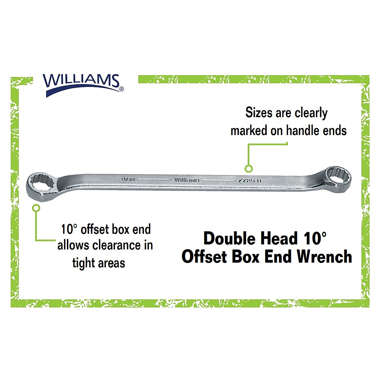 Williams 7723 Box Wrench 12 Point, 3/8 X 7/16-Inch