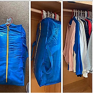 6 Pack Large Moving Bags w Zipper & Handle, Organizer Storage Bag Moving Bags Tote for Clothing,College Moving Bag, Storage Bag Shopping Travel Laundry Tote, College Dorm Room Essentials, Clothes Storage Bins Compatible with Frakta Cart