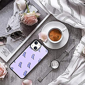 MAYCARI Compatible with iPhone 13 Mini Case Purple Cartoon Dinosaur for Girls Women, Hard Back Cute Animal Design Soft TPU Bumper Protective Phone Case for iPhone 13 Mini