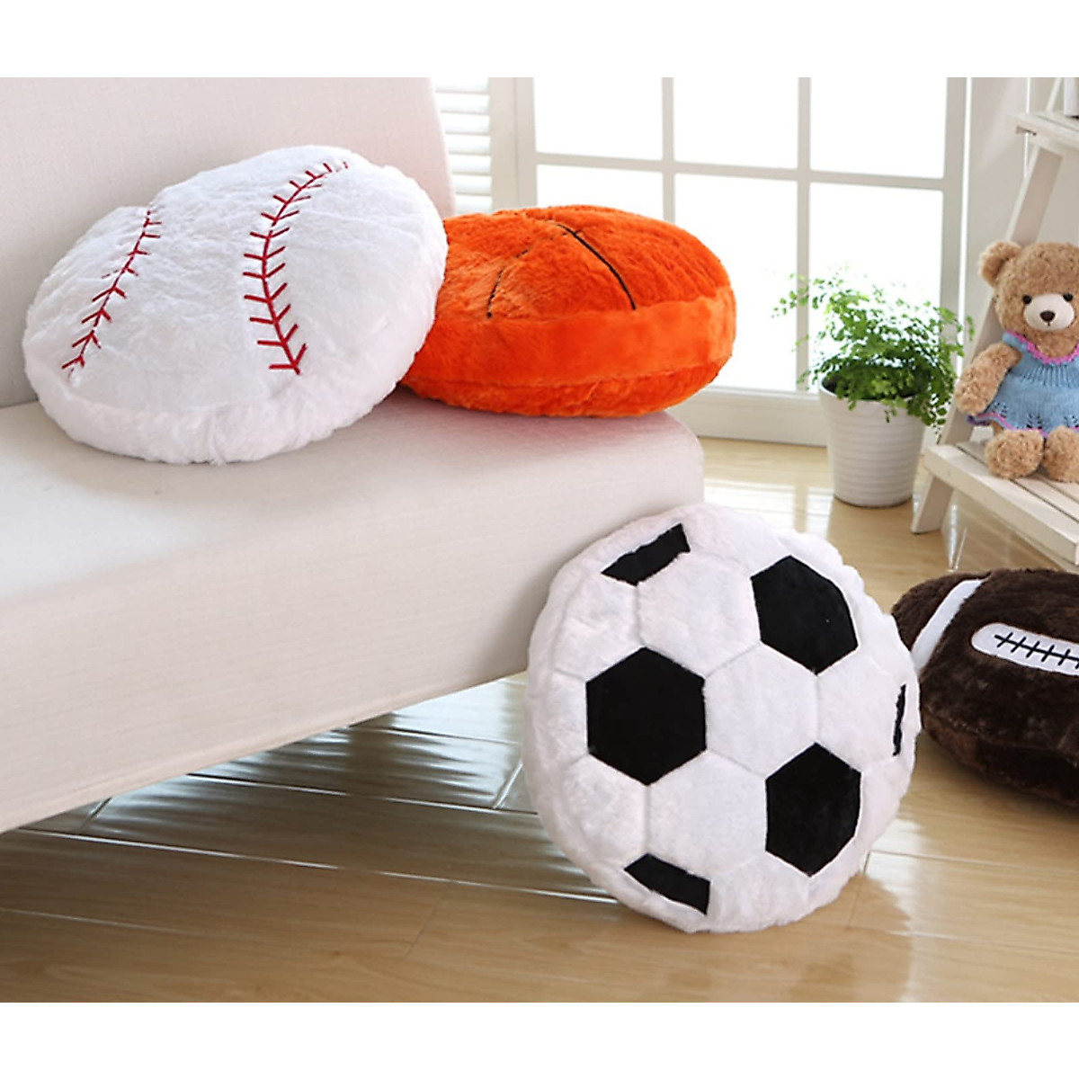 TONGMAN Basketball Plush Pillow Basketball Pillow Fluffy Durable Stuffed Basketball Throw Pillow Office Sofa Decorative Cushions（18 cm/45 inches） Soft and Durable Sports toyball Pillow