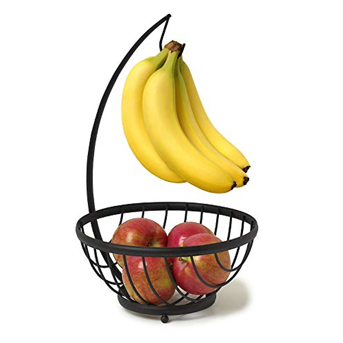 Spectrum Diversified Ashley Fruit Bowl with Banana Holder, Small, Black