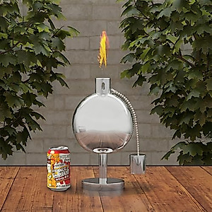 Table Top Torch Canister - 10in Tall Stainless Steel Refillable Citronella Torches Outdoor - Tabletop Torches for Outside Patio or Deck - Oil Lamp Outdoor Lighting by Pure Garden