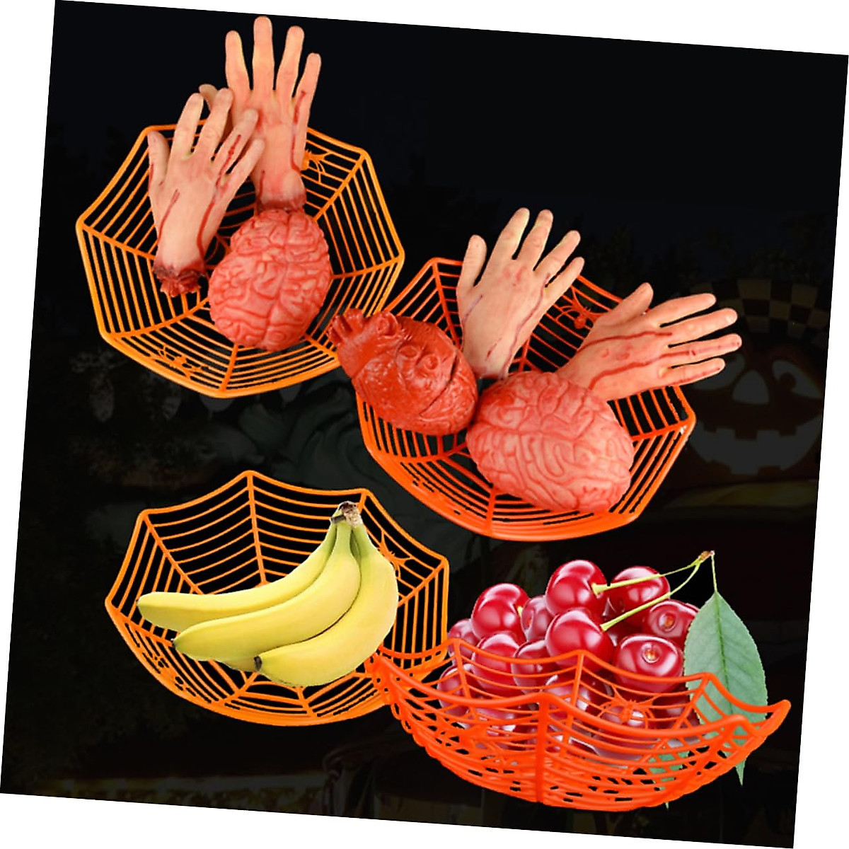 NOLITOY 3pcs Halloween Decor Cookie Decorating Fruit Decor Fruits Basket Candy Basket Halloween Party Decor Props Biscuit