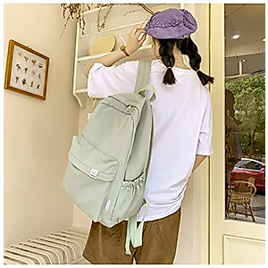 Sage Green Backpack for School, Large-capacity Casual Rucksack Kawaii Backpack for Teen Girls (Green)
