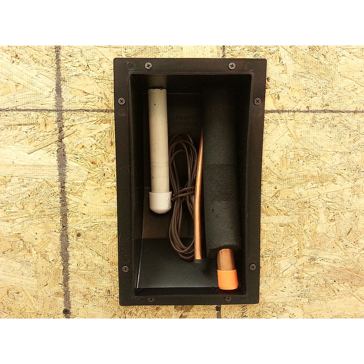 Black Line Set Rough In Box HVAC Contractors Termination Point for Line Set Condensation Drain & Low Voltage Wire
