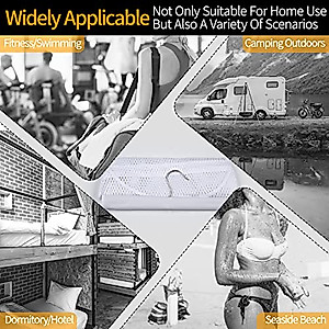 GUMQDD Breathable Mesh Laundry Hamper, Bringing Hooks Foldable Hanging Shower Caddy, Fast Drying Portable Space Saving Storage Bag, Applied to College Dorm Rooms, Gym, Swimming and RV Travel (White)
