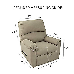 PureFit Reversible Quilted Recliner Sofa Cover, Water Resistant Slipcover Furniture Protector, Washable Couch Cover with Elastic Straps for Kids, Dogs, Pets (Recliner, Brown/Beige)