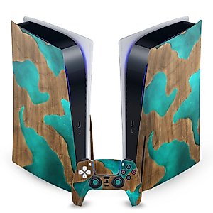 Head Case Designs Officially Licensed Alyn Spiller Aqua Art Mix Matte Vinyl Faceplate Sticker Gaming Skin Case Cover Compatible with Sony Playstation 5 PS5 Disc Edition Console & DualSense Controller