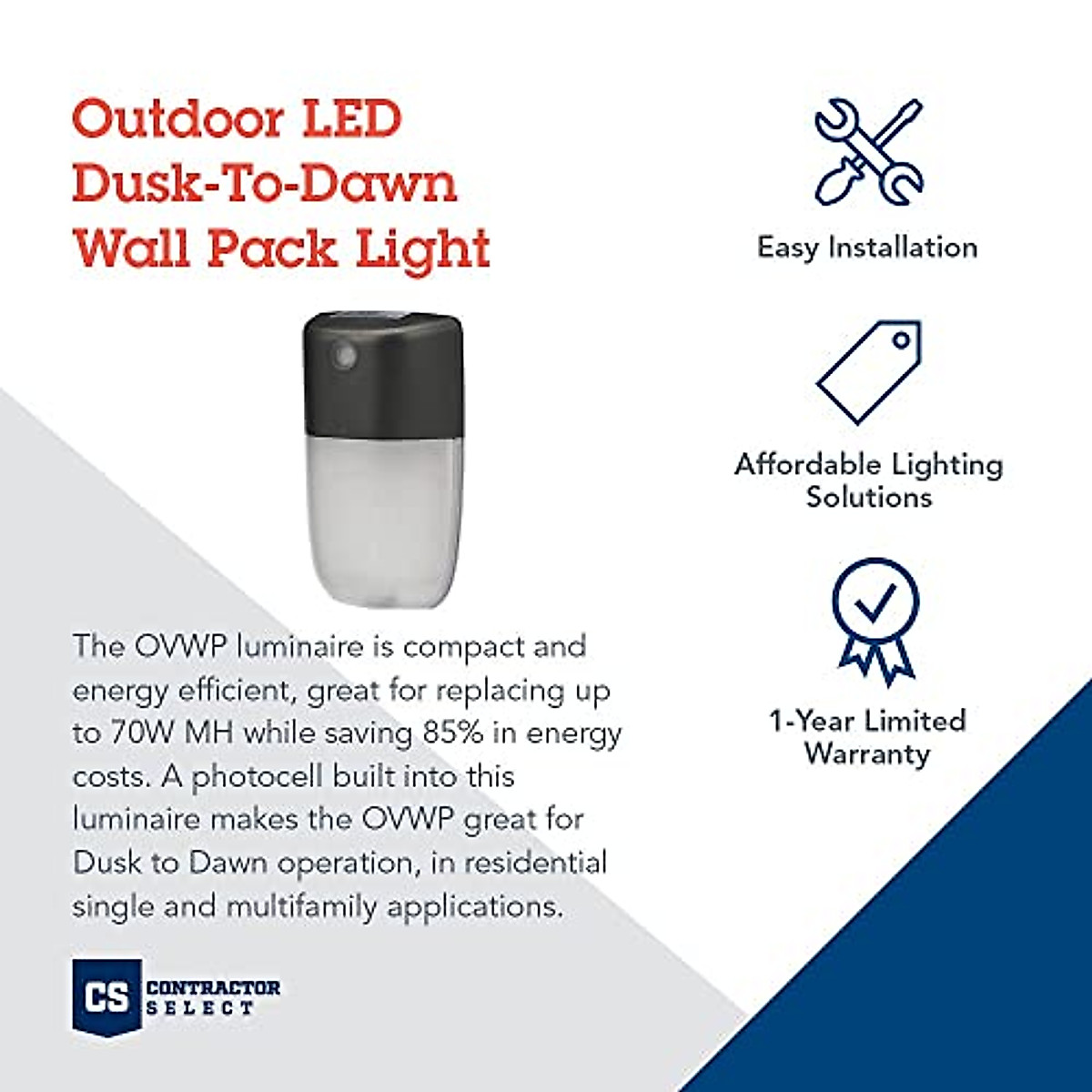 Lithonia Lighting OVWP LED 40K 120 PE DDB M4 Outdoor OVWP LED Dusk-to-Dawn Wall Sconce in Bronze, 14 Watts, 1240 Lumens