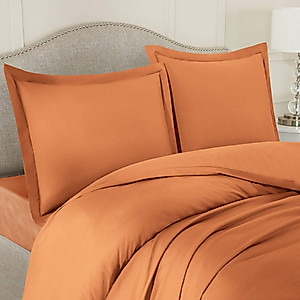 Nestl - Queen Bedding Set with Comforter – Comforter Set for Queen Bed; Queen Duvet Cover Set, Rust Comforter Set – Microfiber Duvet Cover, Comforter, and 2 Pillow Shams