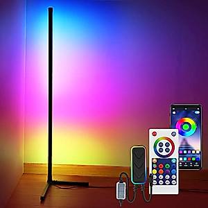 LED Floor Lamp Corner Mood Light RGB Color Changing Mood Dimmable/Music Sync with APP & Remote Control for Living Room, Bedroom, Home, Party Decoration