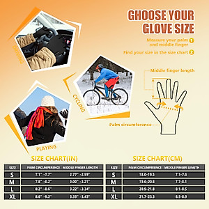 ihuan Winter Gloves for Men Women - Cold Weather Gloves for Running Cycling, Snow Warm Gloves Touchscreen Finger