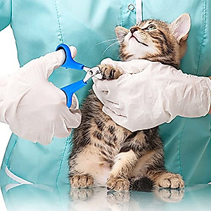 5 Pieces Cat Bathing Bag Set Cat Grooming Bag Adjustable Pet Shower Net Bag Cat Muzzles Anti-Bite Anti-Scratch Nail Clipper Tick Remover Tool Massage Brush for Pet Bathing Cleaning Trimming (Blue)