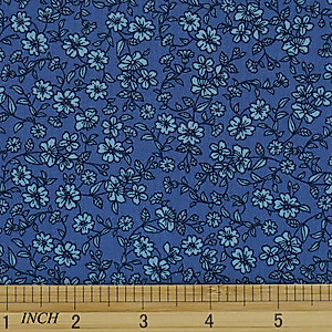 Master FAB -100% Cotton Fabric by The Yard for Sewing DIY Crafting Fashion Design Printed Floral(Spring Flowers Blue)