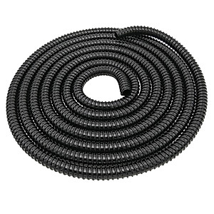 NBLYD 1 Inch ID Corrugated Pond Tubing Aquarium Hose Waterfall Pond Hose PVC Tubing 20 Feet, Black