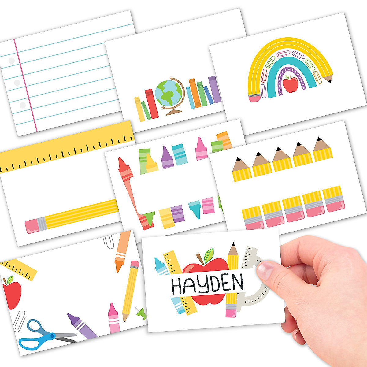 56 Classroom Name Tags Self Adhesive Stickers - Easy Organization