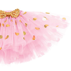 Toddler Baby Girls 1st/2nd/3rd Birthday Outfit Princess Sweet Sassy Crown Headband Tutu Skirt Set Cake Smash Baptism Christening Formal Suit Clothes Set for Photo Shoot Pink-young wild three 3T