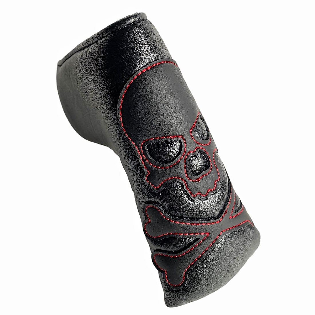 Golf Putter Cover Blade Putter Headcover Magnetic - Black PU Leather - Skull Golf Club Headcover fits for Scotty Cameron Select Newport Series Putters for Golfer Protect Golf Clubs Protector for Men