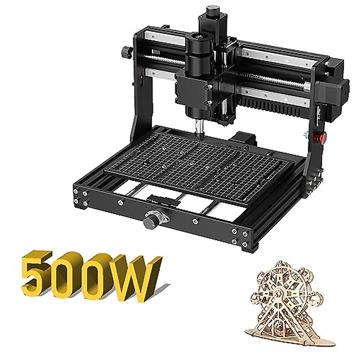 CNC Machine, Desktop CNC Router Machine for Woodworking Metal, 500W Router Machine, 3 Axis CNC 3018 Update Version 3020-Plus Engraving Machine for Wood Metal Acrylic PCB MDF Carving Cutting