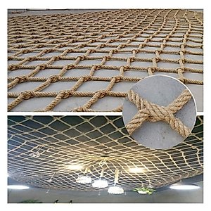 MBTY Rope Netting Heavy Duty Outdoor Railing Decor Hemp Rope Cargo Net Child Playground Climbing Netting Stair Fence Kids Swing Hammock Safety Net (Size : 23m(6x9ft))