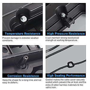 Nifeida 264-968 Engine Camshaft Valve Cover w/Gasket Bolts Oil Filler Cap for 2011-2019 Cadillac ELR Buick Encore Volt Sonic Trax Cruze Limited 1.4L Replace# 25198874 55573746 25198498 25198877