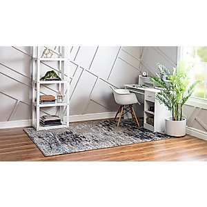 Unique Loom Trellis Frieze Collection Area Rug - Geometric (4' x 6', Blue Multi/ Ivory)