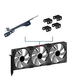 3 Fan Mount Rack PCI Slot Bracket+20 Screw+4 Connector for Video GPU Card Cooler