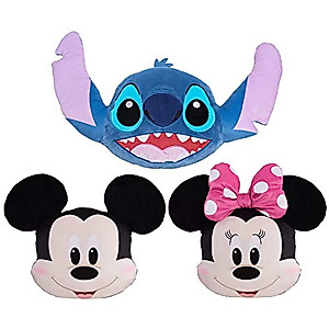 Disney Classics Character Heads, Mickey Mouse, 13-Inch Plushie, Soft Pillow Buddy Toy for Kids, Officially Licensed Kids Toys for Ages 2 Up by Just Play