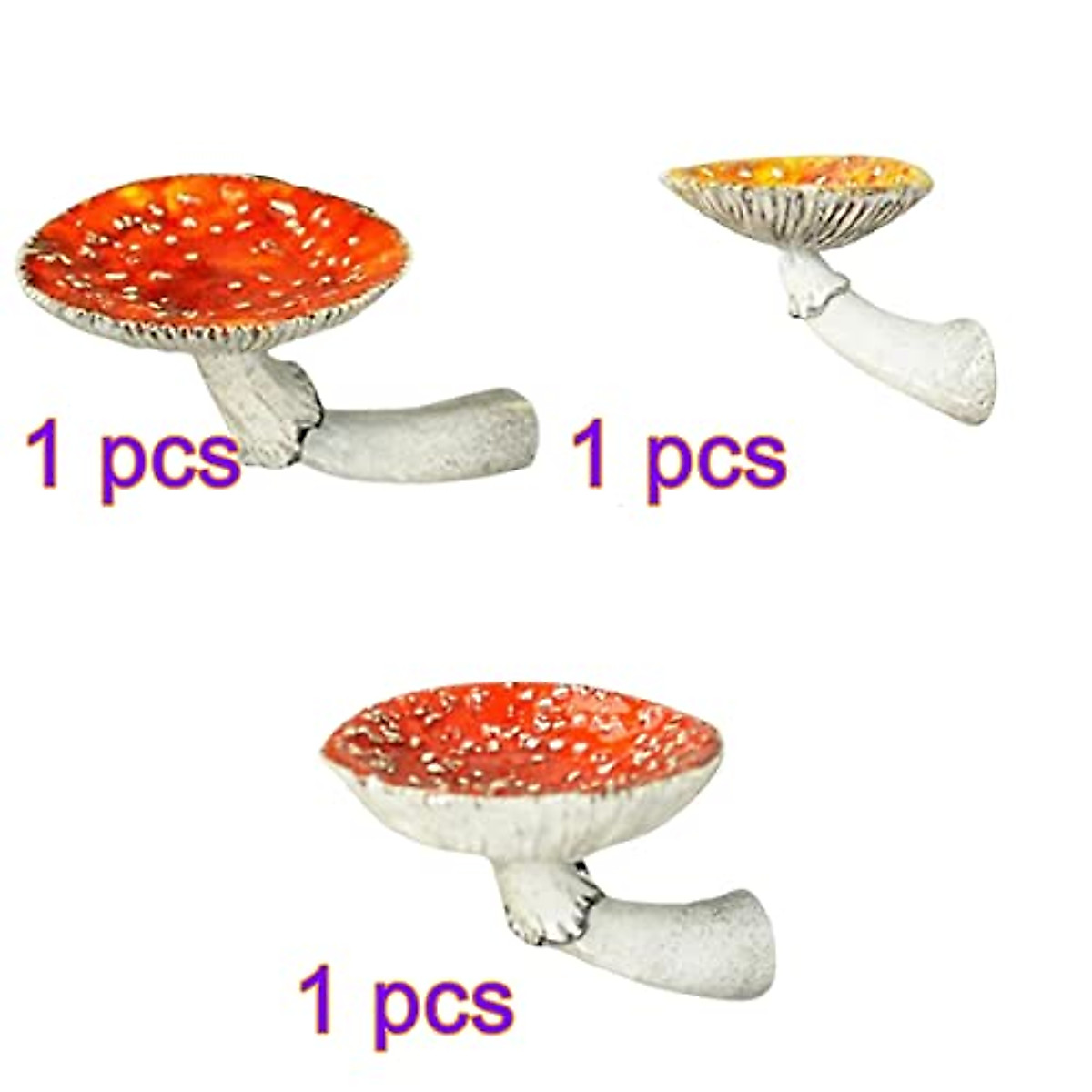 Firlar Mushroom Floating Shelves, 3Pcs Cute Mushroom Room Decor, Whimsical Mushroom Decor Wall Mounted, Resin Mushroom Hanging Storage Rack Creative Art Rack for Living Room Kitchen Bathroom, S+M+L