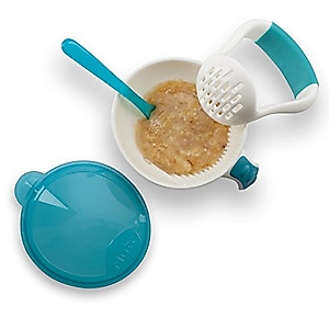 Nuby Garden Fresh Mash N' Feed Bowl with Spoon and Food Masher, Colors May Vary