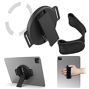 Tablet Stand with Hand Strap - Universal Tablet Hand Strap Holder & Loop Fastening Handle Grip with Velcro Adjustable Length for iPad Pro 9-11 Inch iPad Mini 6/7 Samsung Tablets