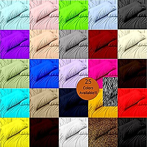 Split Queen Sheets Sets for Adjustable Bed, Soft Sateen Weave, 400-Thread-Count 100% Egyptian Cotton 5PC Set with 2 Fitted Sheets, Split-Queen Sheet Set 12-Inch Deep Pockets, 400-TC - |Peach Solid|