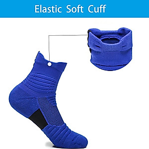 Yoknatt White Performance Ankle Athletic Socks Youth Basketball Socks for Mens Boys Womens Crew Socks Cushion Sports Cycling Basketball Compression Socks 3 Pack