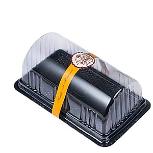 50 Sets Swiss Cake Roll Packaging Box Disposable Charcuterie Boxes Long Tiger Skin Roll Towel Roll Swiss Roll Cutting Packaging Box Transparent Semi-Circular Cake Packaging Box Baked Pastry Cake Box