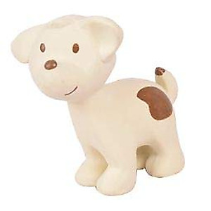 Tikiri My First Farm Puppy Natural Rubber Rattle (Brown)
