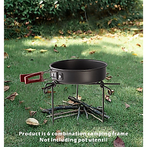 Camping Tripod Campfire Stand portable campfire,Over Fire Camp Grill with Carrying Bag for Outdoor Open Flame Cooking