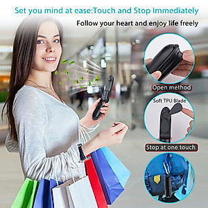 Digibond Mini Fan Handheld Rechargeable Battery Powered 3000mAh 6in1 Bullet Shape Portable Personal Fan 3 Speed Soft Blades Pocket Fan for Travel with Power Bank/Flashlight (Black)