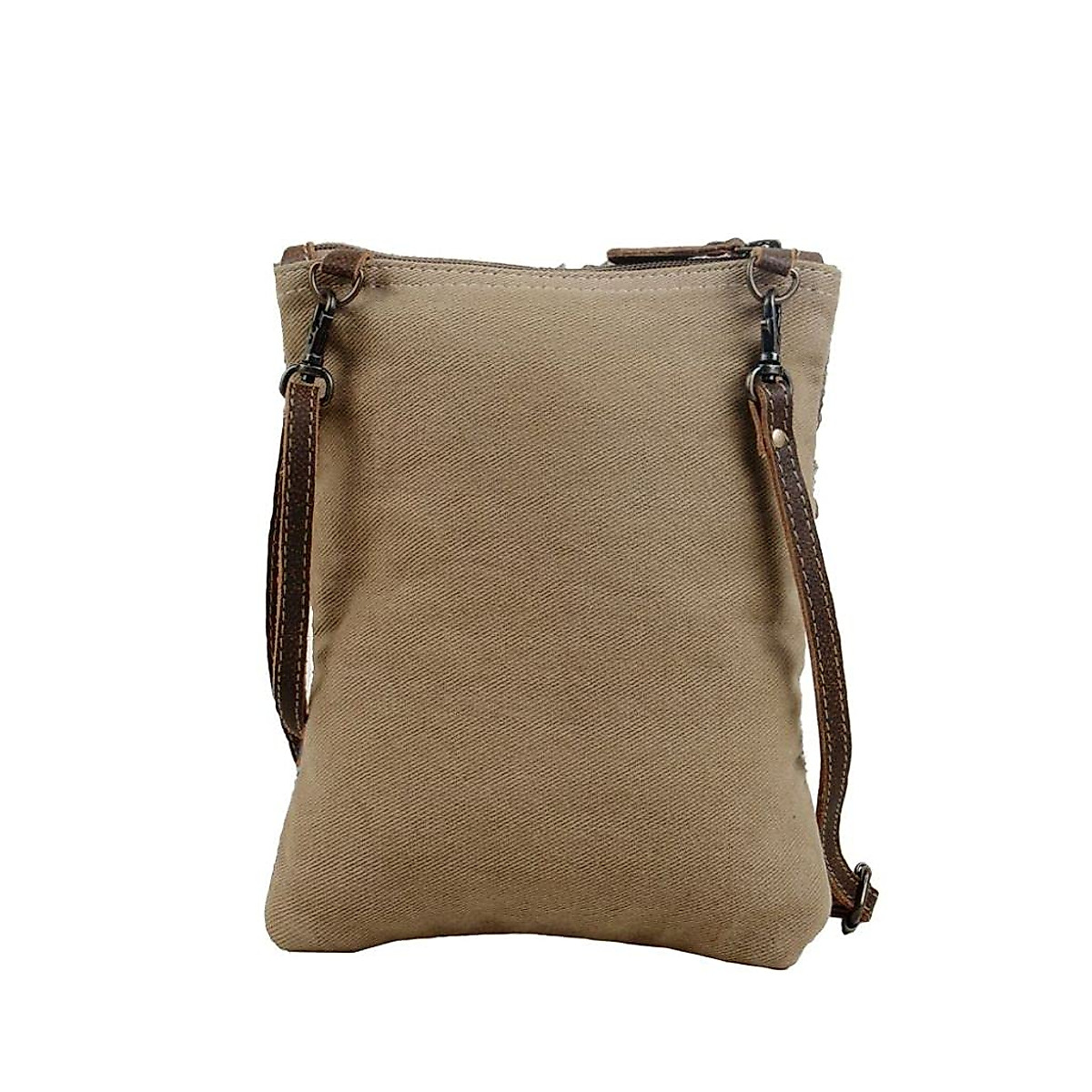Myra Bag Simple Sober Small & Crossbody Bag Upcycled Cotton & Hair Leather S-2910